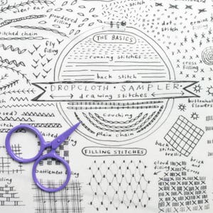 Hand Embroidery Pattern | Dropcloth Samplers Pre-printed Cotton ...