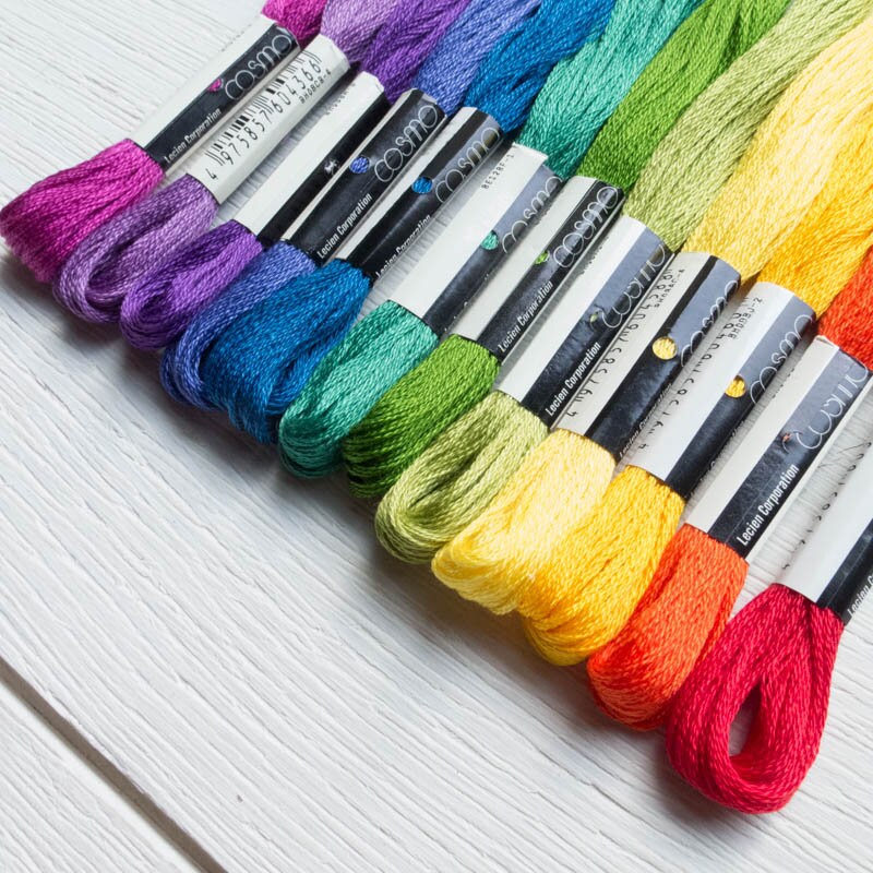 Cosmo Embroidery Floss Set Rainbow Embroidery Floss | Etsy