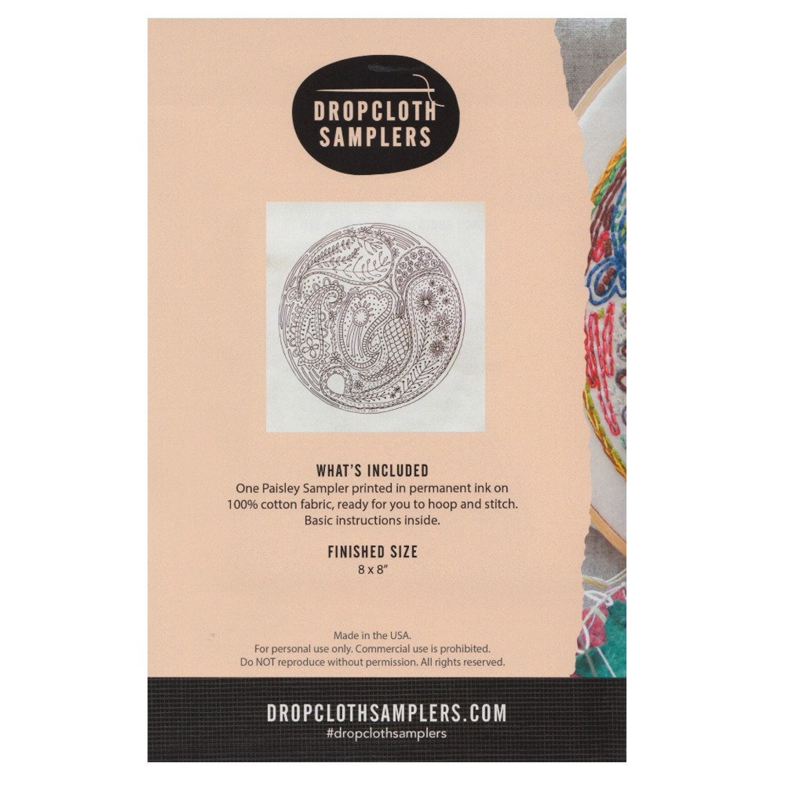 Hand Embroidery Pattern | Dropcloth Samplers Pre-printed Cotton ...