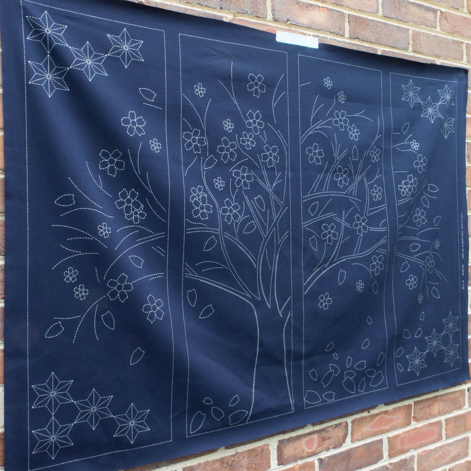Cherry Blossom Tree Sashiko Panel | Large Scale Sashiko Pattern Sakura ...