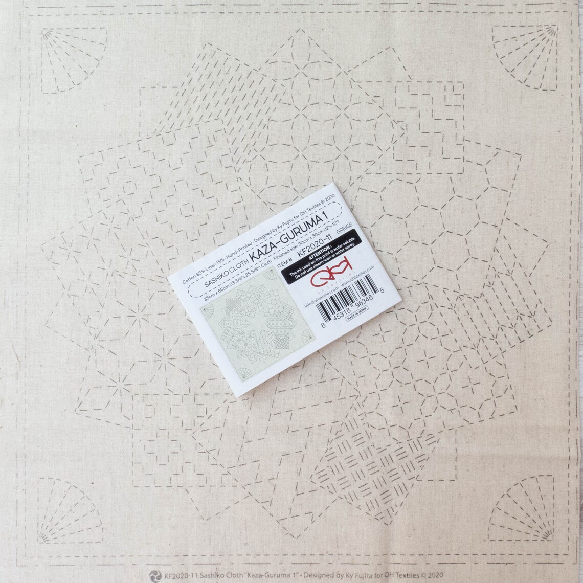 Sashiko Sampler | Pre-printed Sashiko Design on Cotton Linen Fabric ...