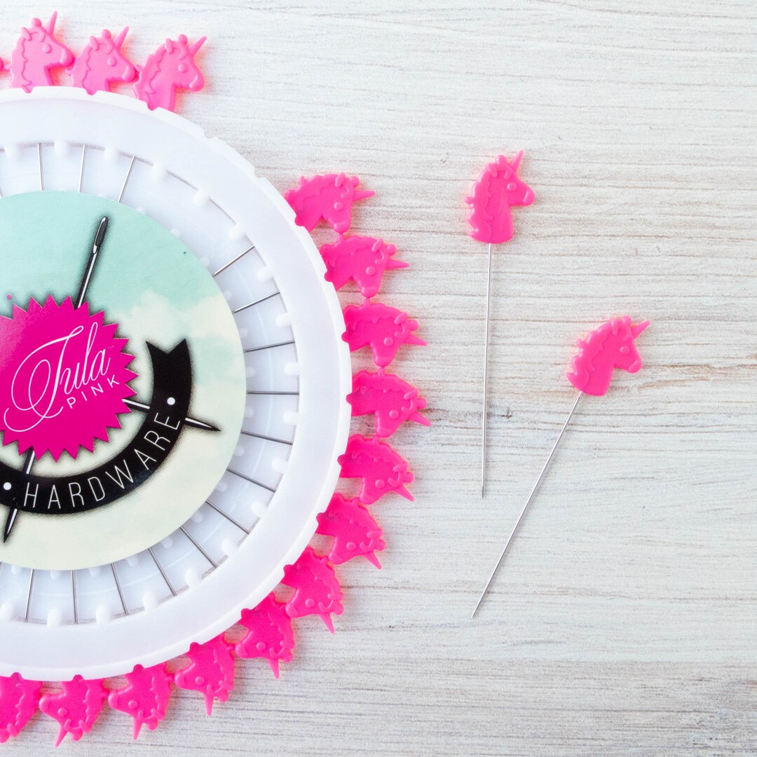 Tula Pink Unicorn Straight Pins | Sewing Pins With Hot Pink Unicorn ...