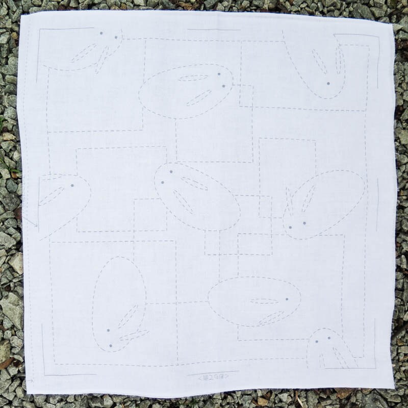 Japanese Sashiko Embroidery Kit Pre-printed Sashiko Fabric | Etsy