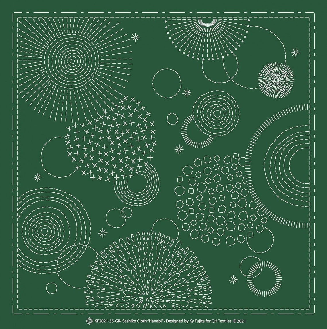 Sashiko Sampler | Pre-printed Sashiko Design on Cotton Linen Fabric ...