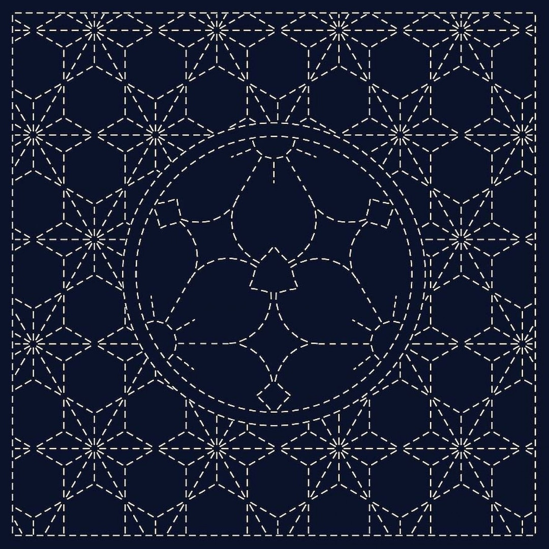 Sashiko Embroidery Kit | Japanese Hand Embroidery, Sashiko Fabric With ...