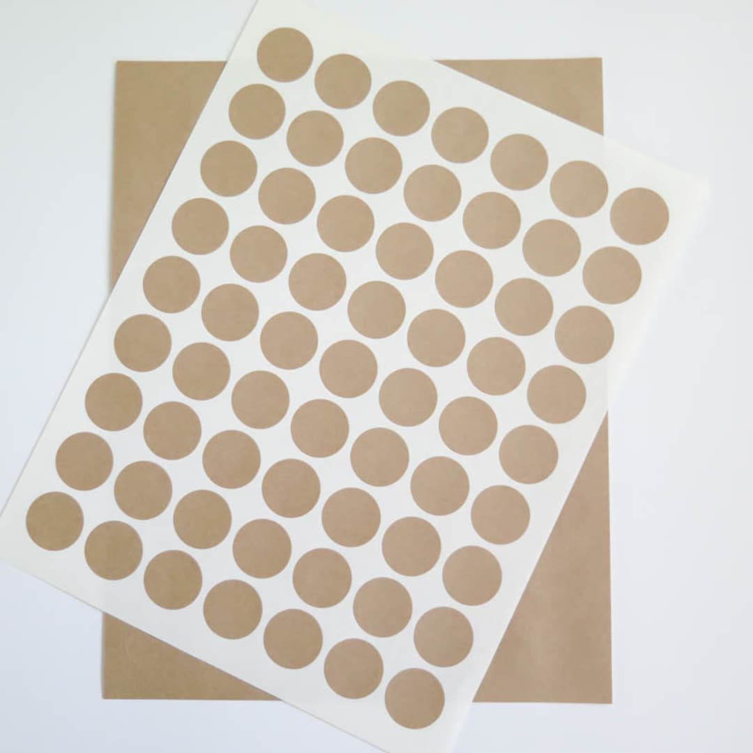 Kraft Labels | 1 Inch Round Labels Brown Kraft Stickers - Ink Jet or ...