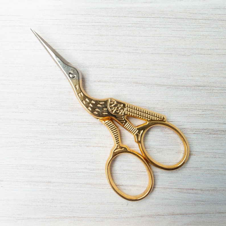 Golden Stork Embroidery Scissors | 3.5 Inch Fine Italian Needlework ...