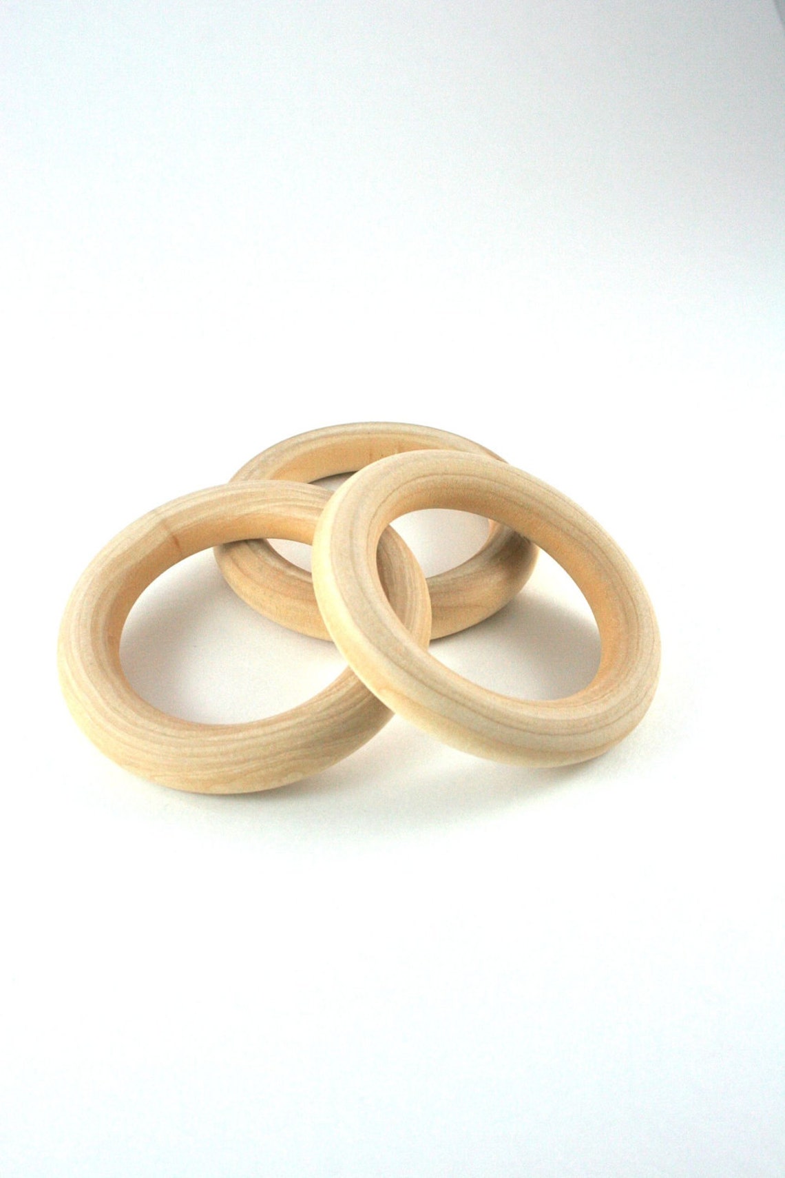 3 Wood Rings 3 inch Unfinished Wooden Rings for Waldorf | Etsy