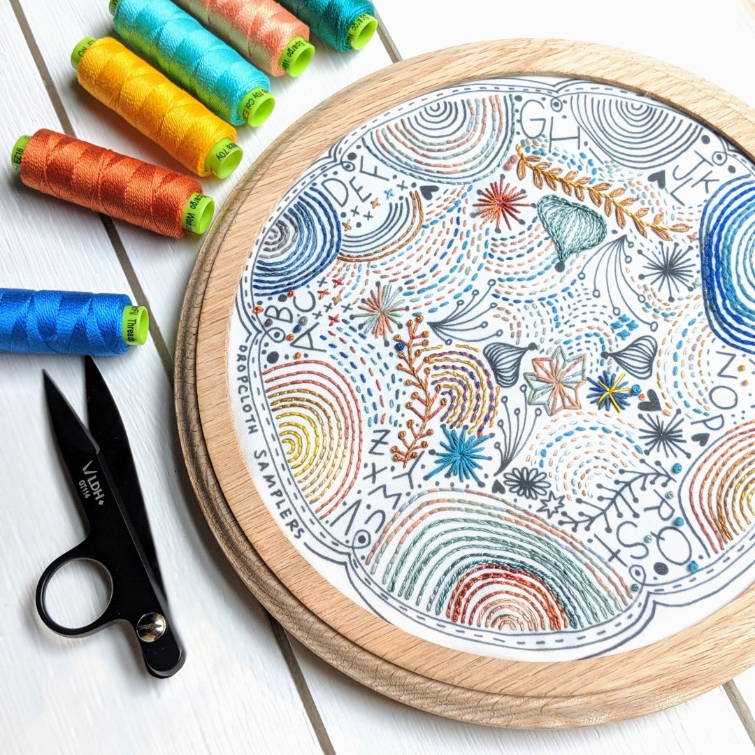 Hand Embroidery Pattern | Dropcloth Samplers Pre-printed Cotton ...