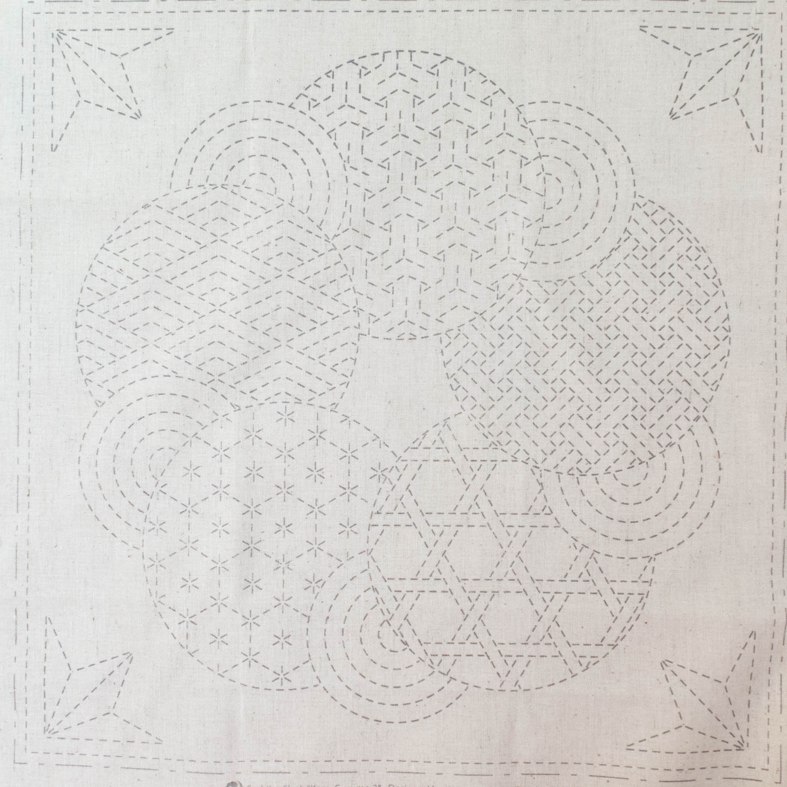 Sashiko Sampler | Pre-printed Sashiko Design on Cotton Linen Fabric ...