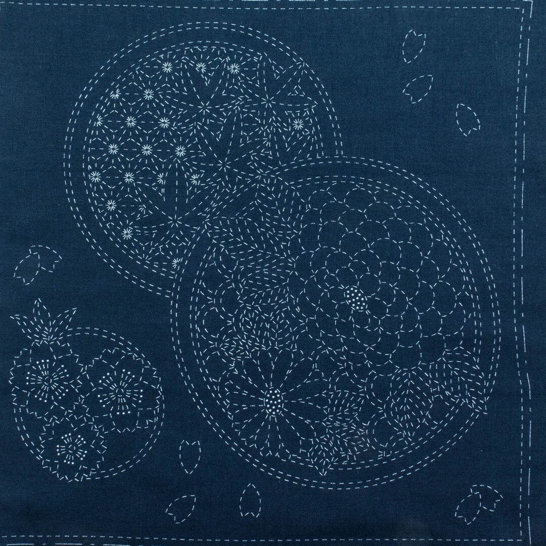 Sashiko Embroidery Kit | Japanese Hand Embroidery, Sashiko Fabric With ...