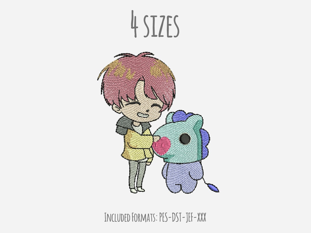 BT21 JHOPE MANG Embroidery Design, Bts Logo Design, Kpop, Embroidery ...