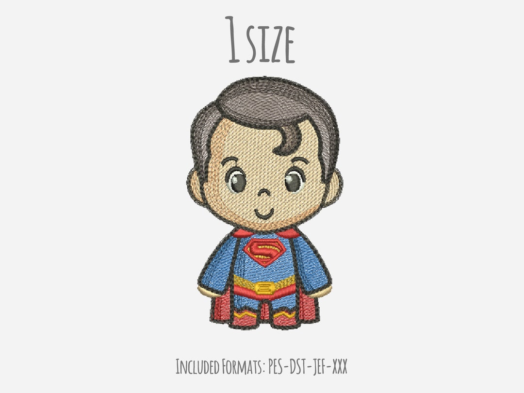 Superman Embroidery Design, Superhero Embroidery Design, Chibi ...