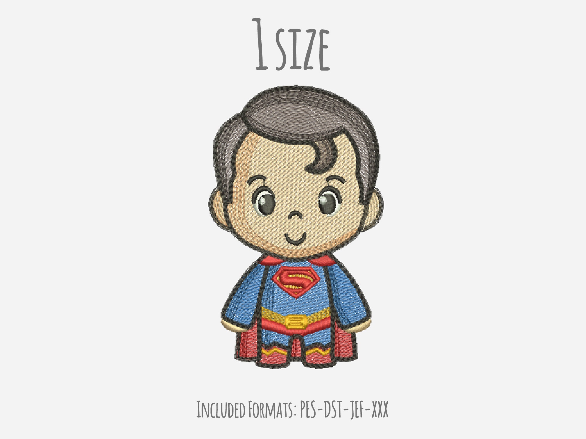 Superman Embroidery Design, Superhero Embroidery Design, Chibi ...
