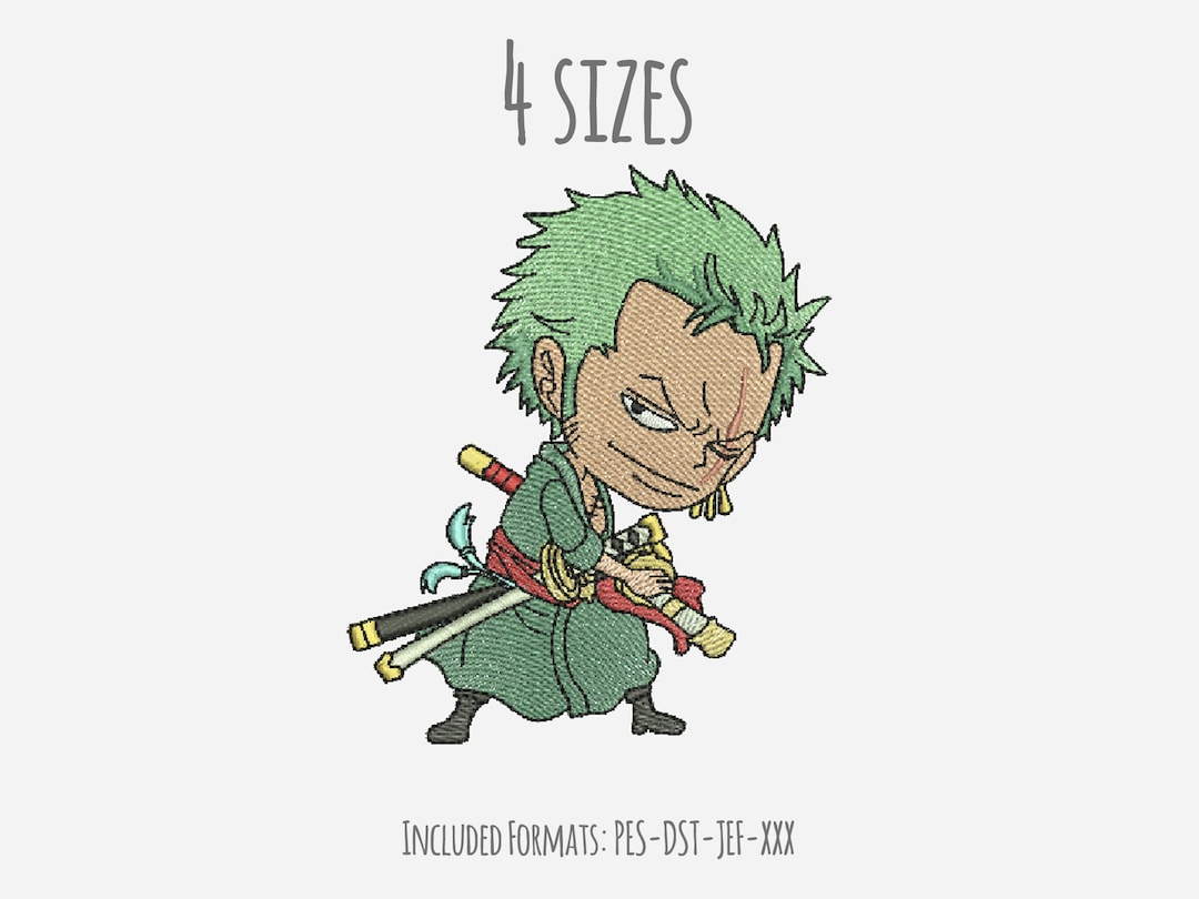 Roronoa Zoro Embroidery Design, Anime Embroidery Design, Zoro, Instant ...