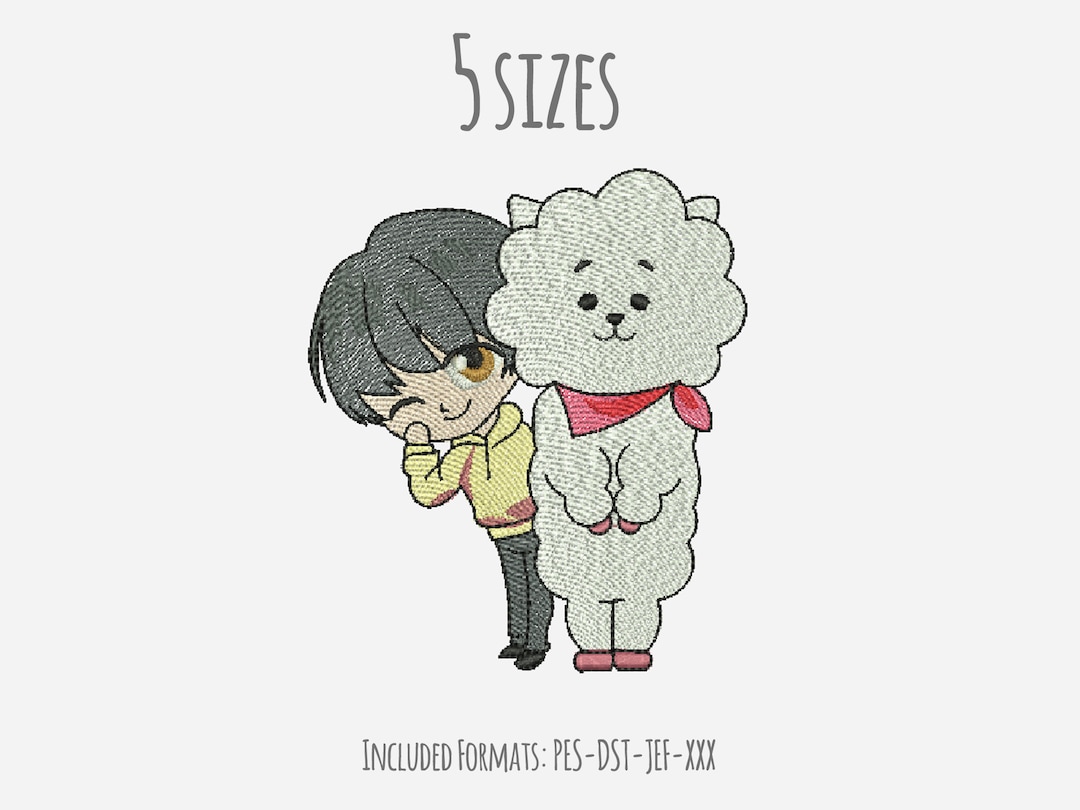 BT21 JIN RJ Embroidery Design, Bts Logo Design, Kpop, Embroidery Design ...