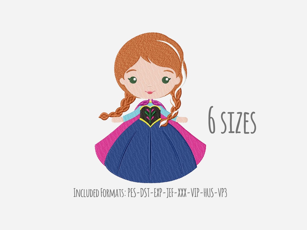 Princess Anna Embroidery Design, Embroidery Design, Instant Download ...