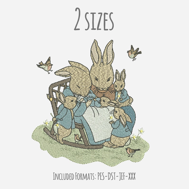 Rabbit Embroidery - Etsy