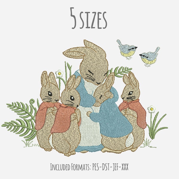 Rabbit Embroidery - Etsy