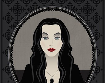 Art Print Morticia Addams Closet Fashion Illustration - Etsy