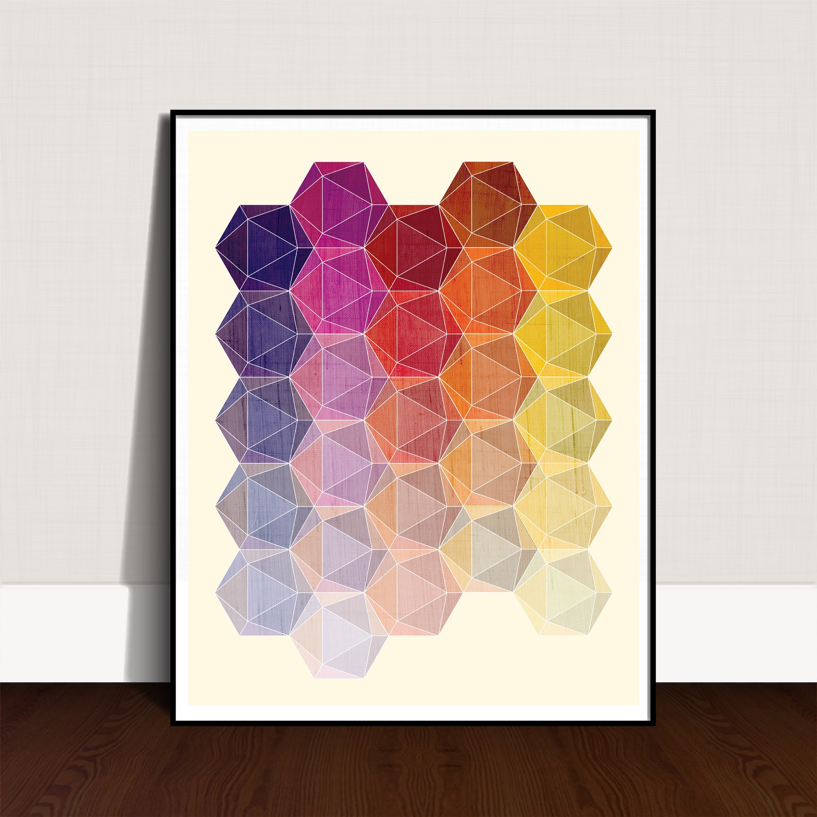 Icosahedron Geometric Art Print - Etsy