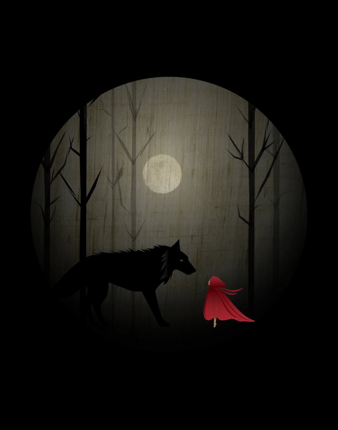 Red Riding Hood & the Wolf Art Print | Etsy Australia