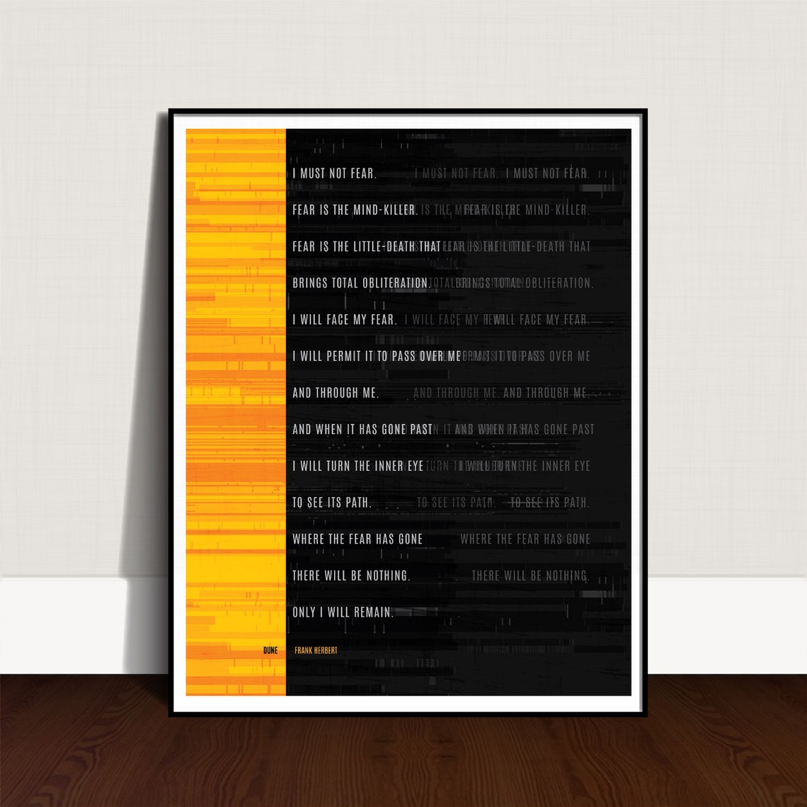 Dune / Frank Herbert / Litany Against Fear Art Print - Etsy Australia