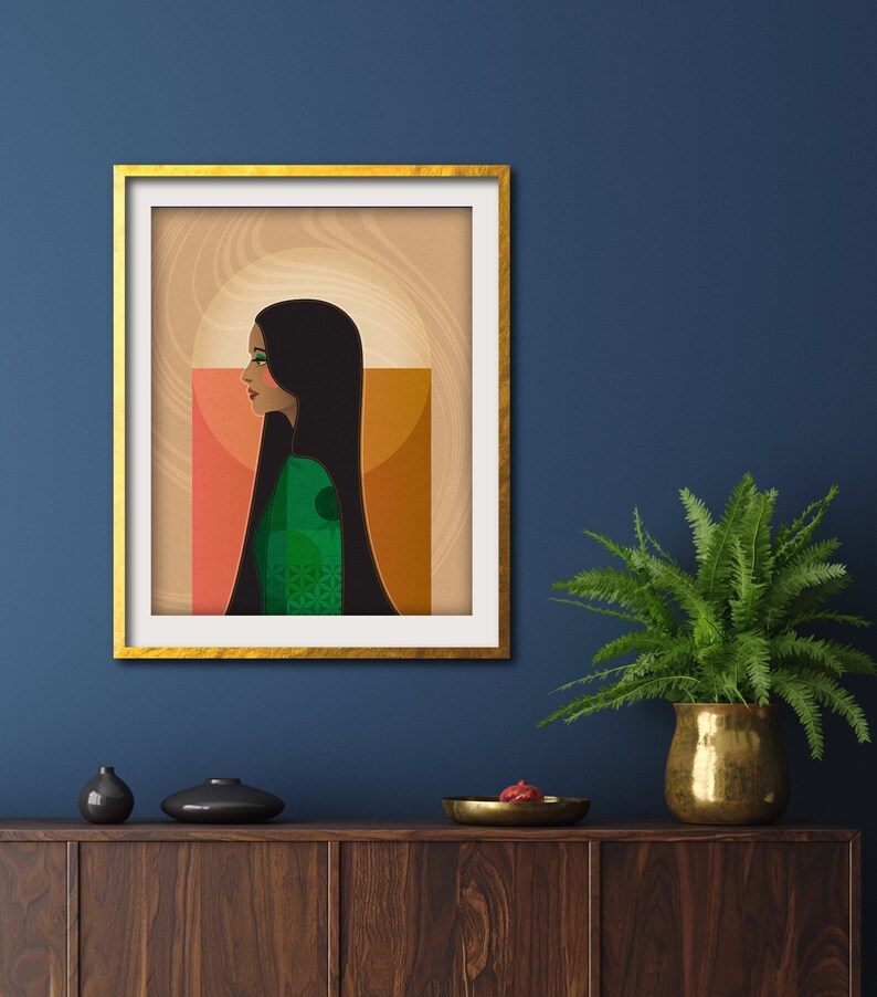Female Portrait / Reflection Art Print - Etsy