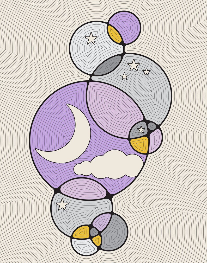 Celestial Moon Art Print - Etsy