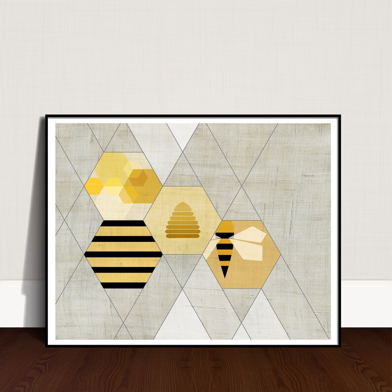 Bee Art Print | Etsy
