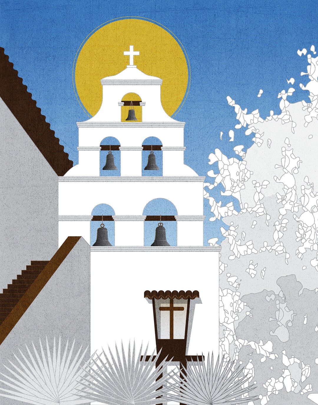 Mission Tower / Mission San Diego De Alcala / San Diego - Art Print - Etsy
