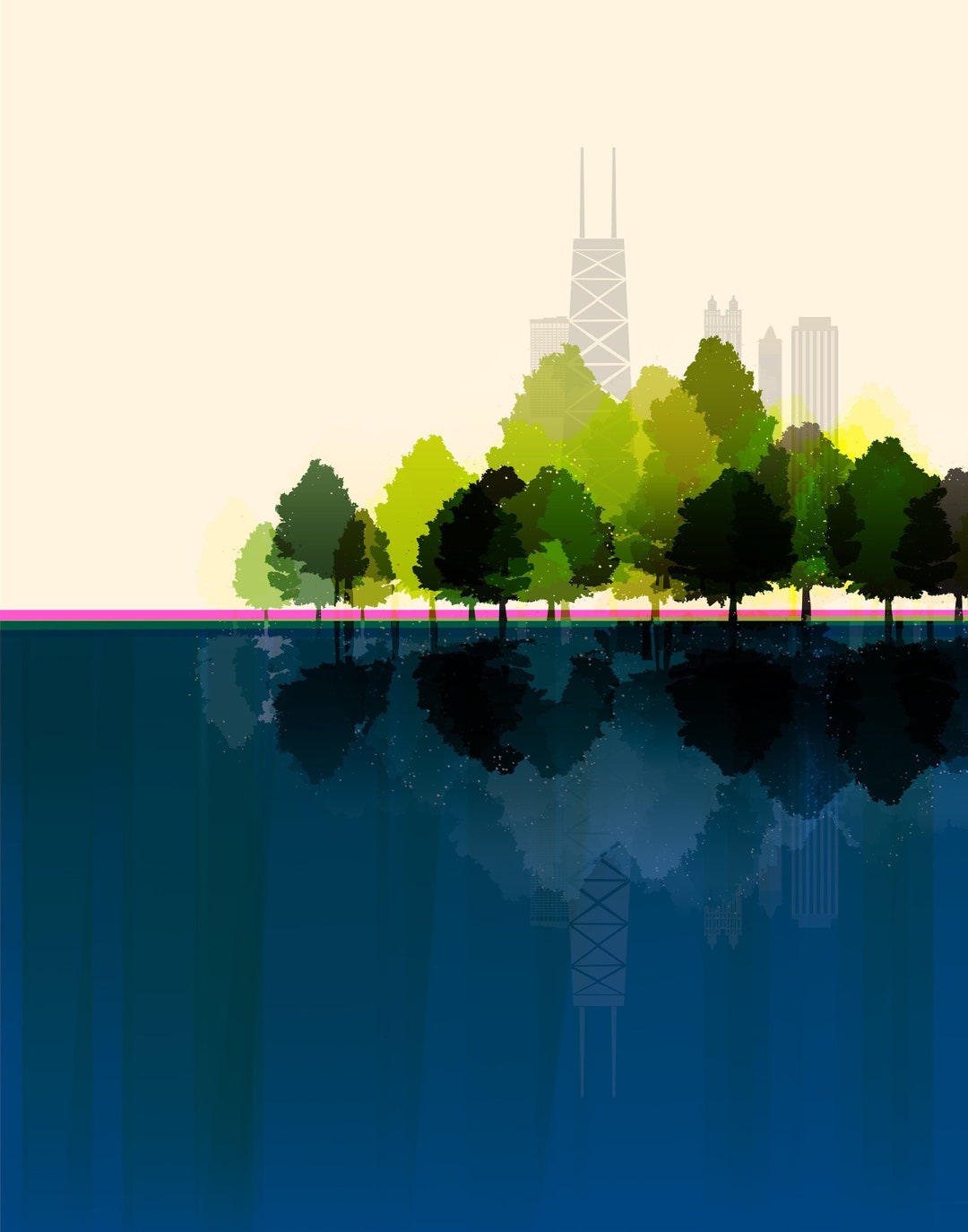 Summer City / Chicago - Art Print - Etsy