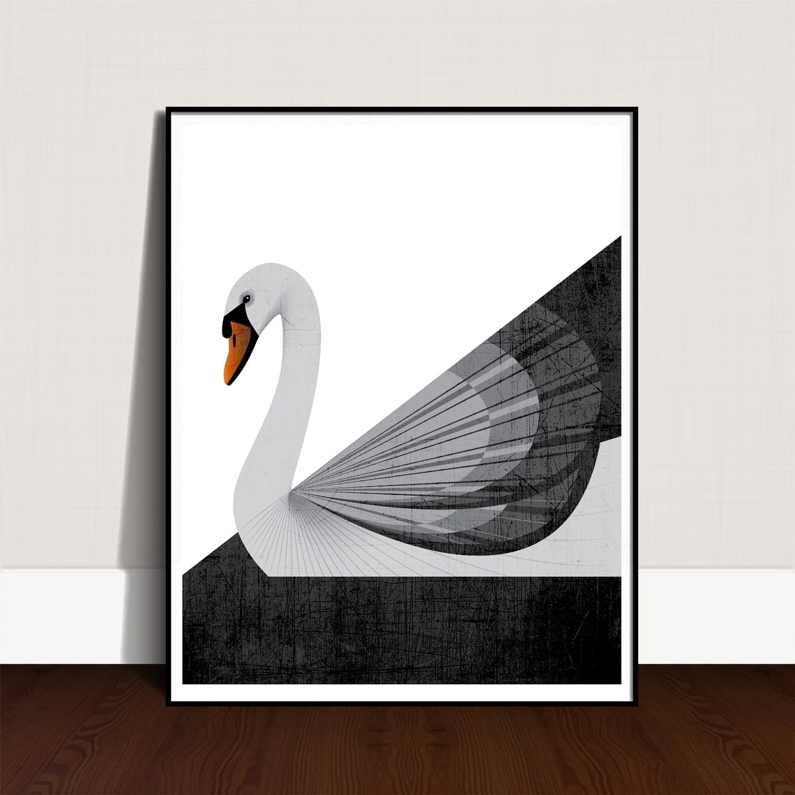 Swan Art Print | Etsy