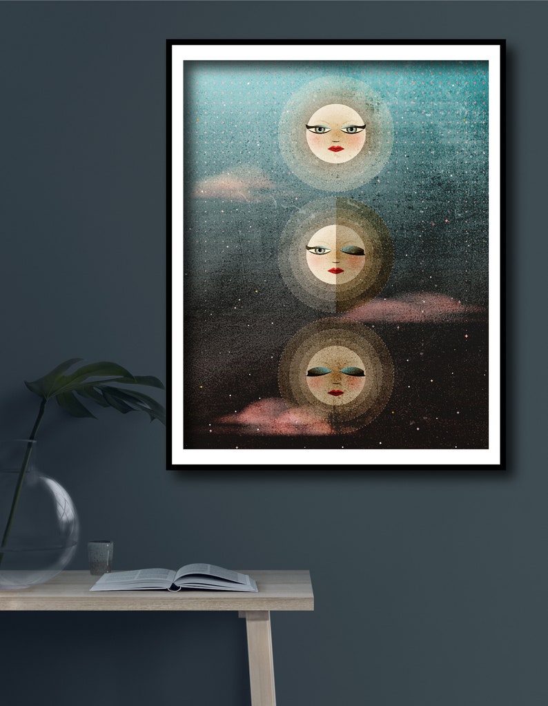 Moon Phase Art Print - Etsy