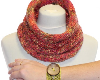 Infinity Scarf / Colorful Chunky Infinity Cowl Neck Warmer | Etsy