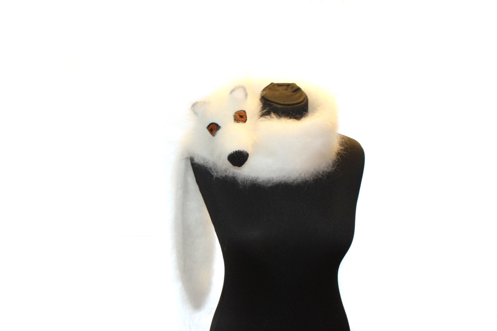 Arctic Fox Polar Fox. Hand Knit Fox Scarf. Fuzzy Soft Scarf - Etsy