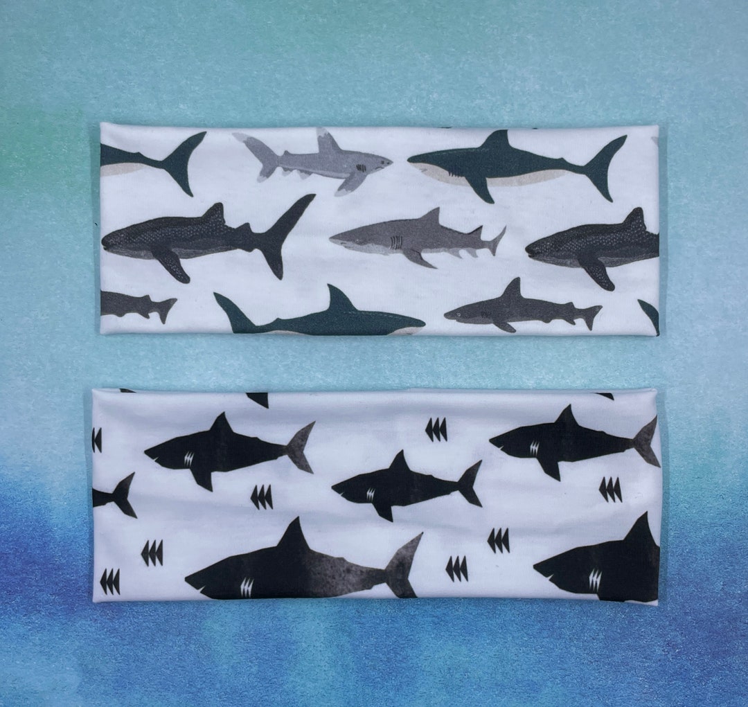 Sharks Jersey Knit Soft Headbands Crafts Alaska Gift Whale Shark Great ...