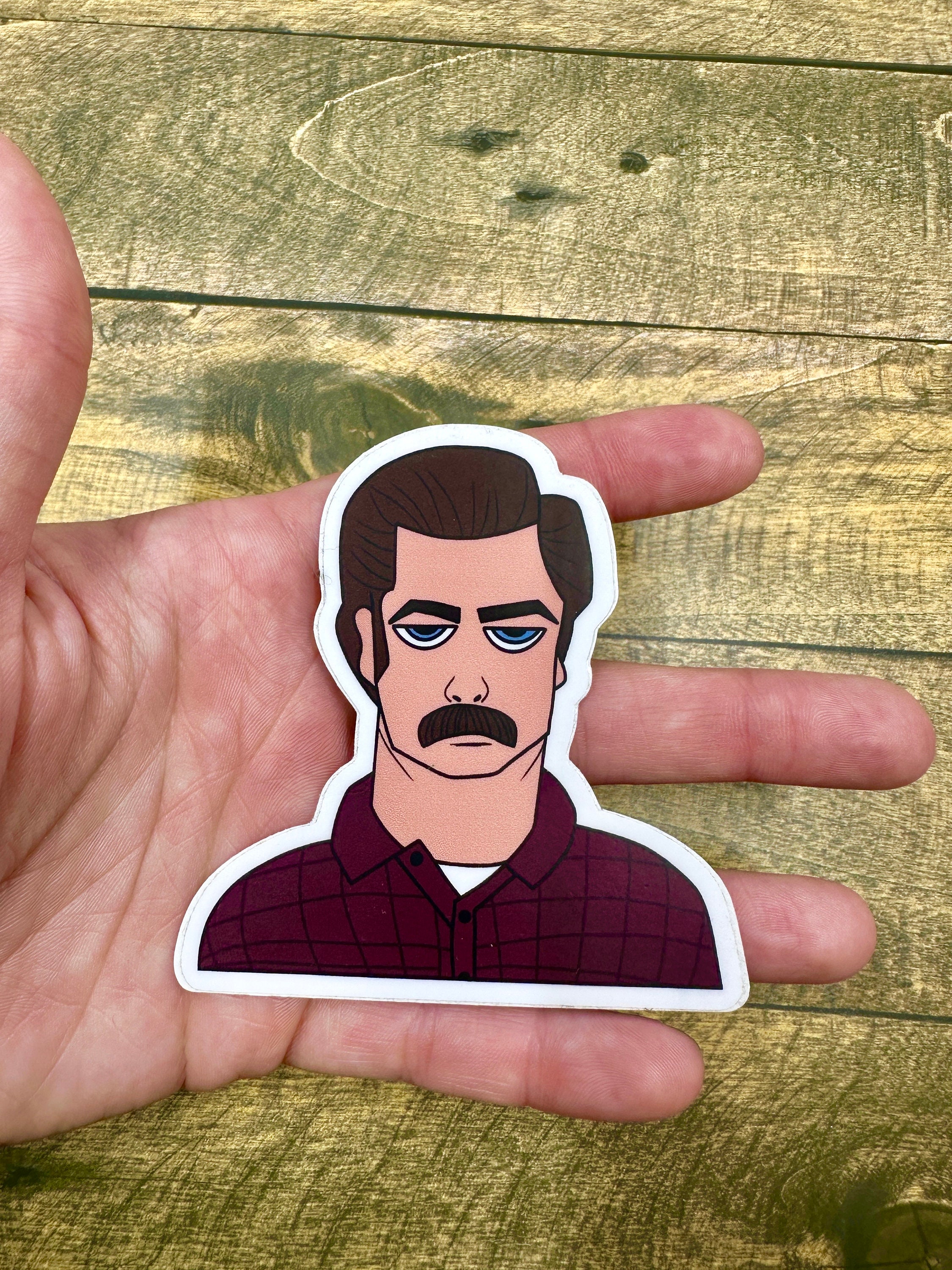 Ron Swanson Waterproof Sticker - Etsy