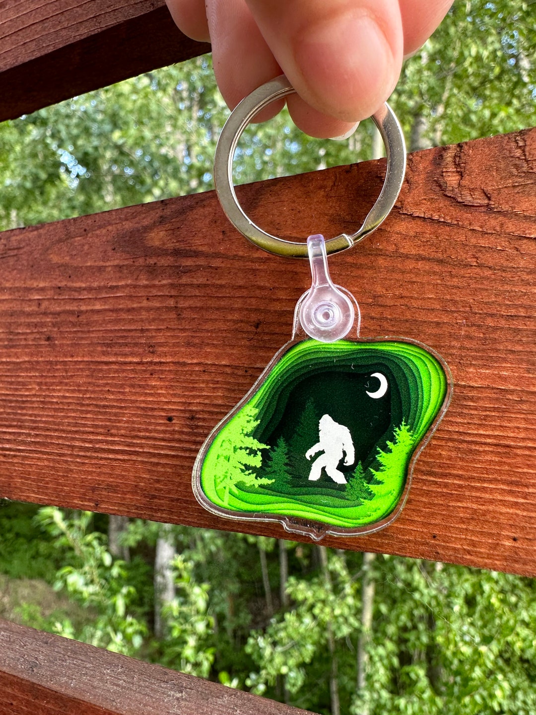 Bigfoot Topogrsphical Key Chain Cryptid Sasquatch - Etsy