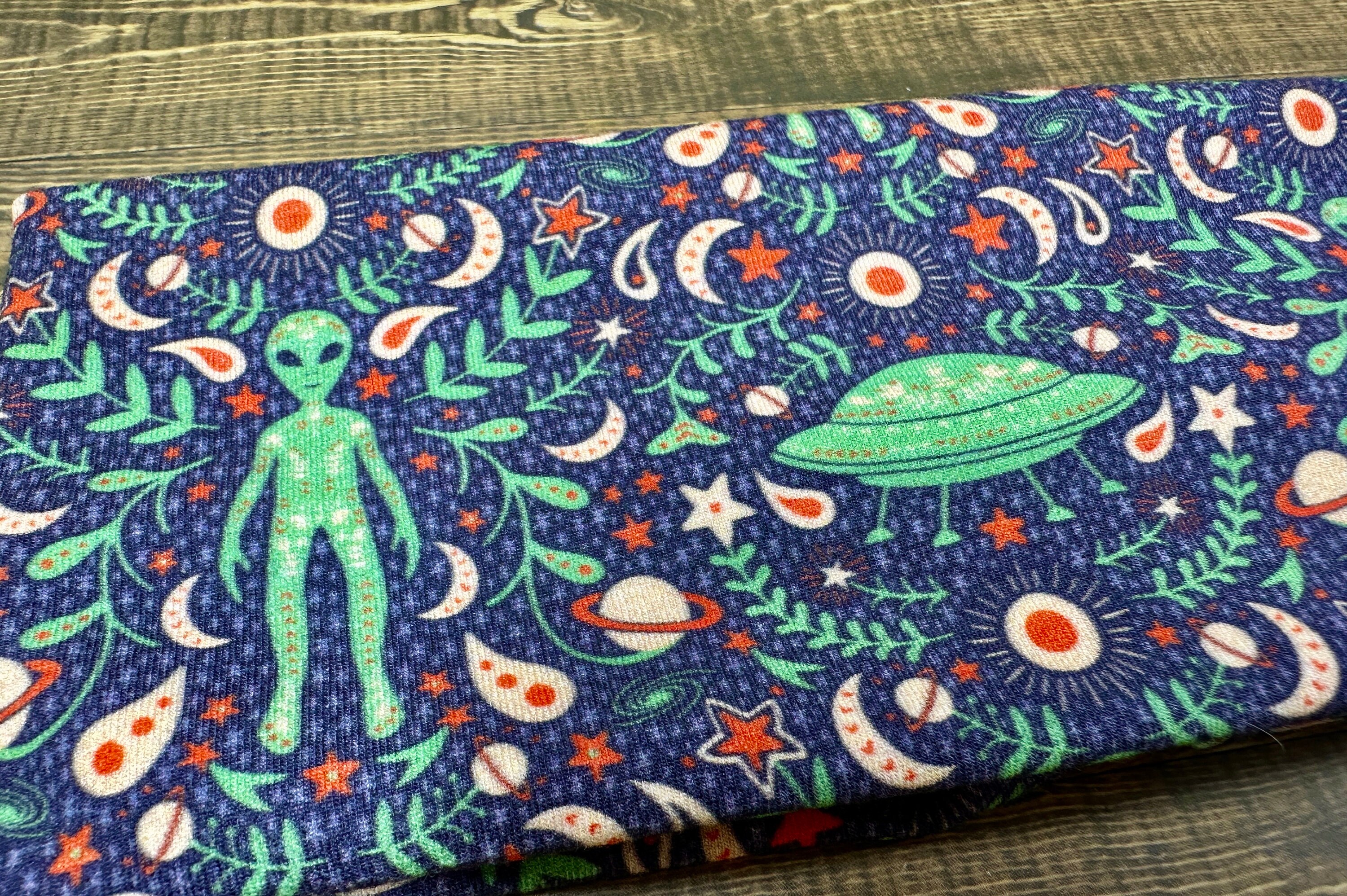 Alien Spaceship and Northern Lights Handmade Headbands Jersey Knit Soft ...