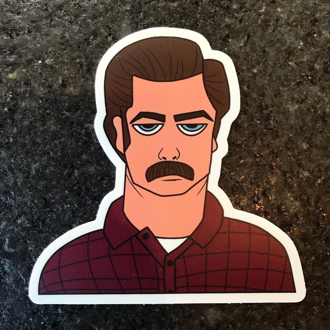 Ron Swanson Waterproof Sticker | Etsy