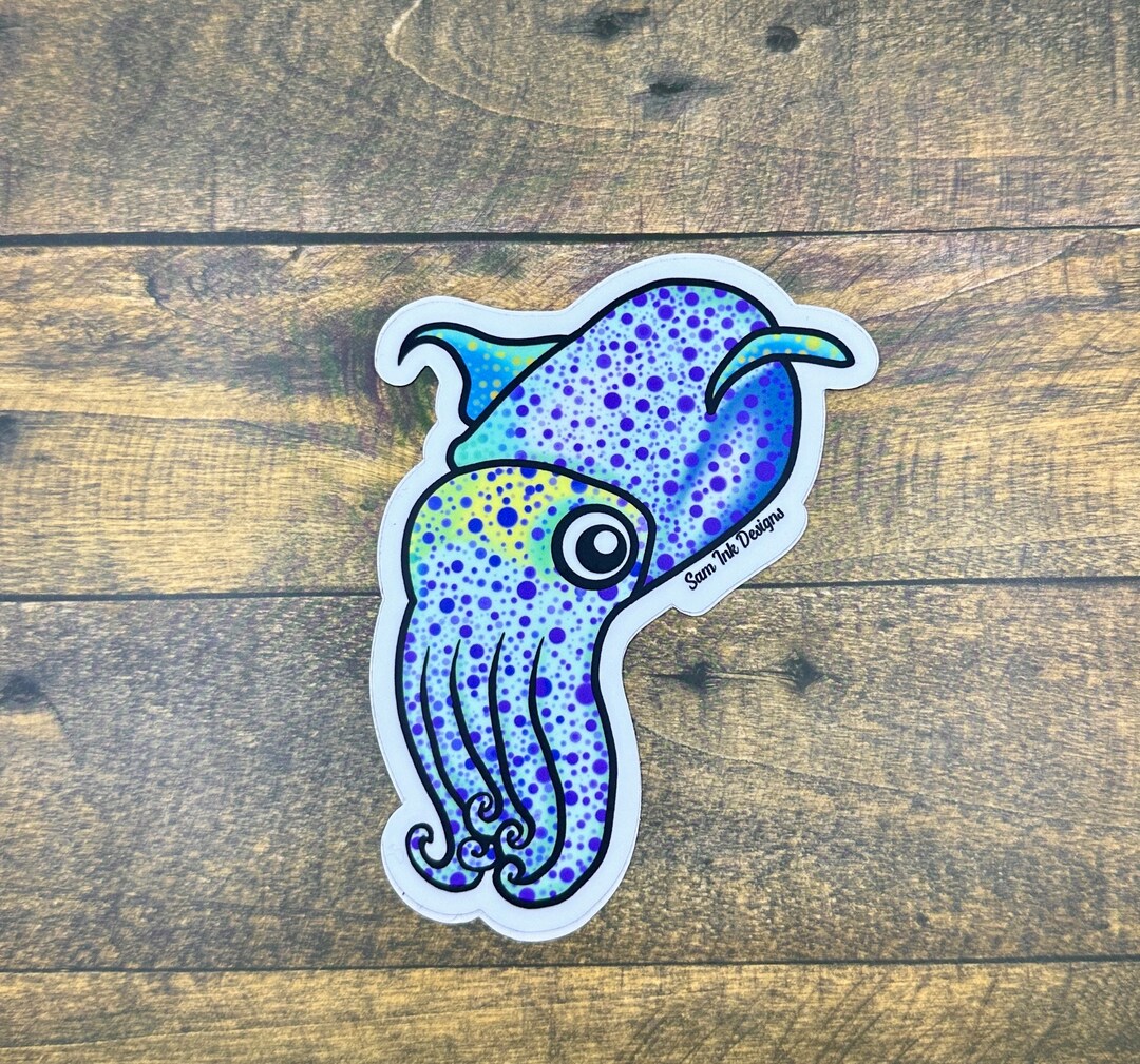 Charles the Cuttlefish Sticker: Original Waterproof Artwork - Etsy