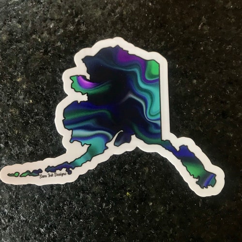 Original Artwork Alaska Topographical Sticker - Etsy