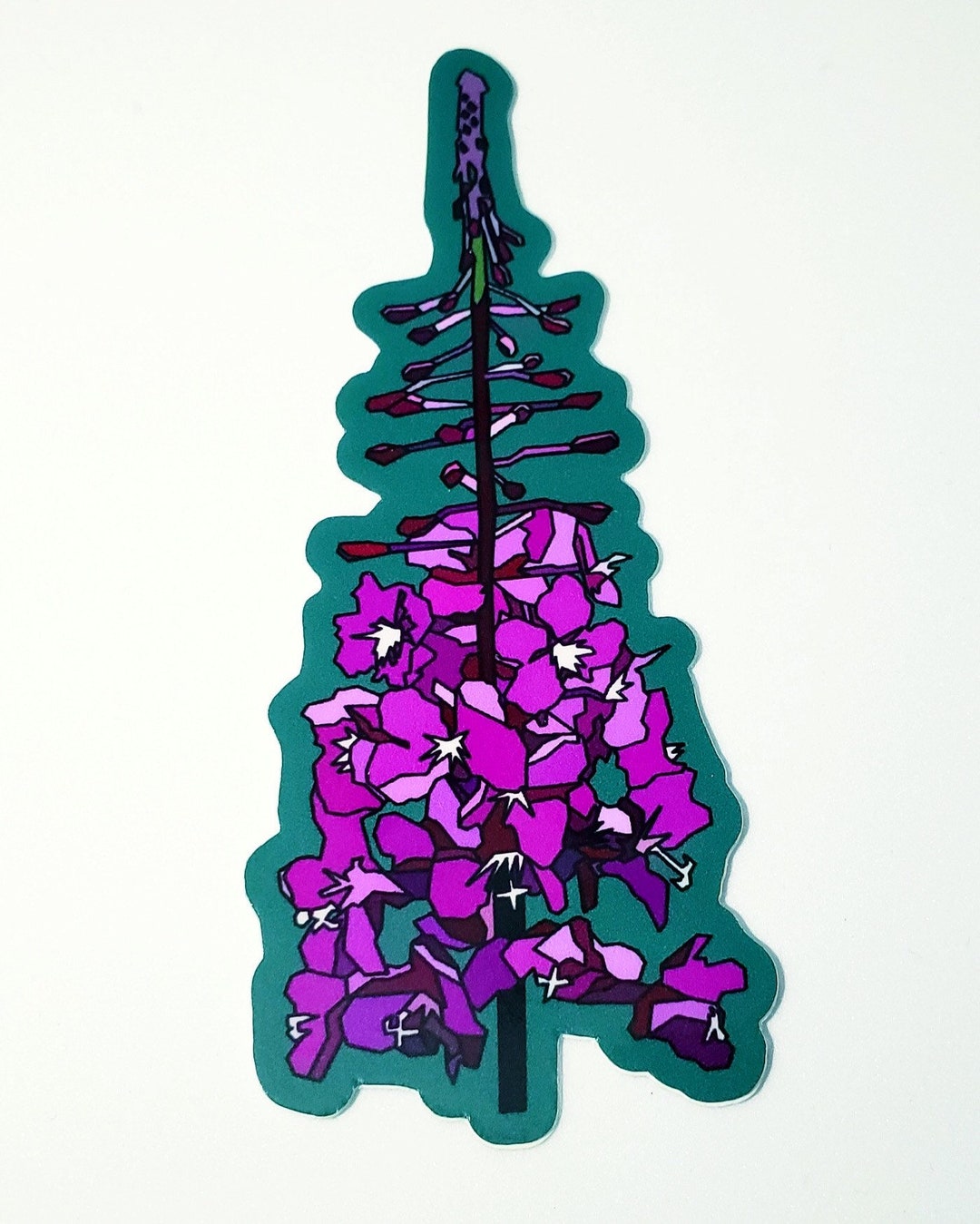 Alaska Fireweed Flower Vinyl Sticker: Waterproof Botanical Design - Etsy