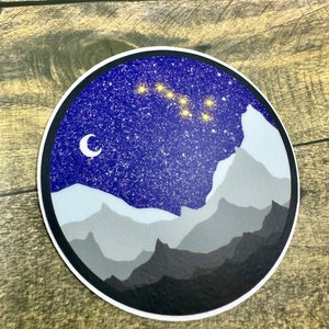 Alaskan Sticker Big Dipper Mountain Range Waterproof Laptop and ...