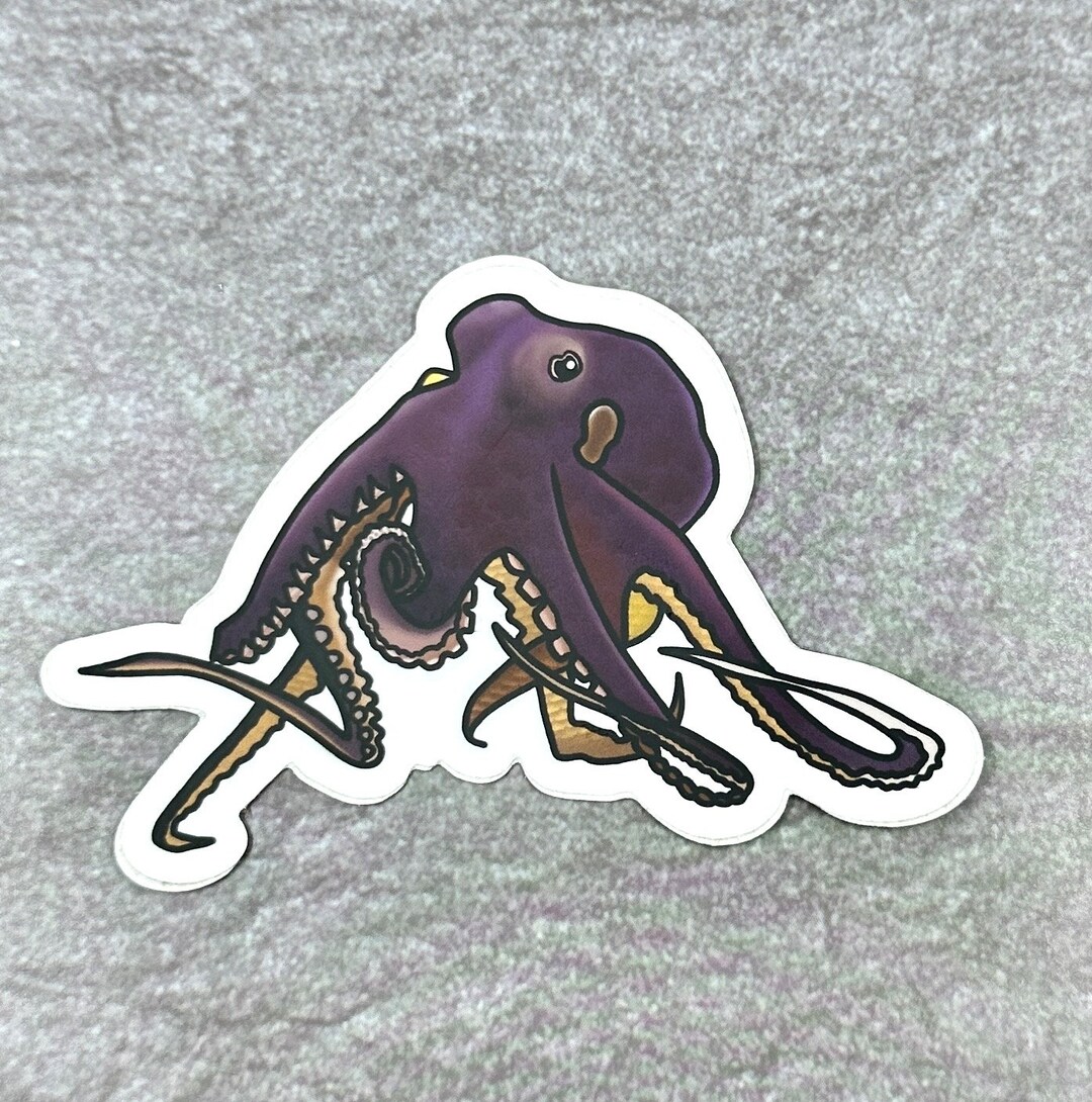 Octopus Sticker Animal Cartoon Stickers Original Artwork Cute ...