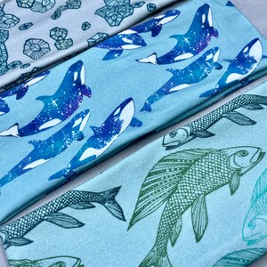 Orca Barnacles Grayling Fish Watercolor Headbands Jersey Knit Soft - Etsy