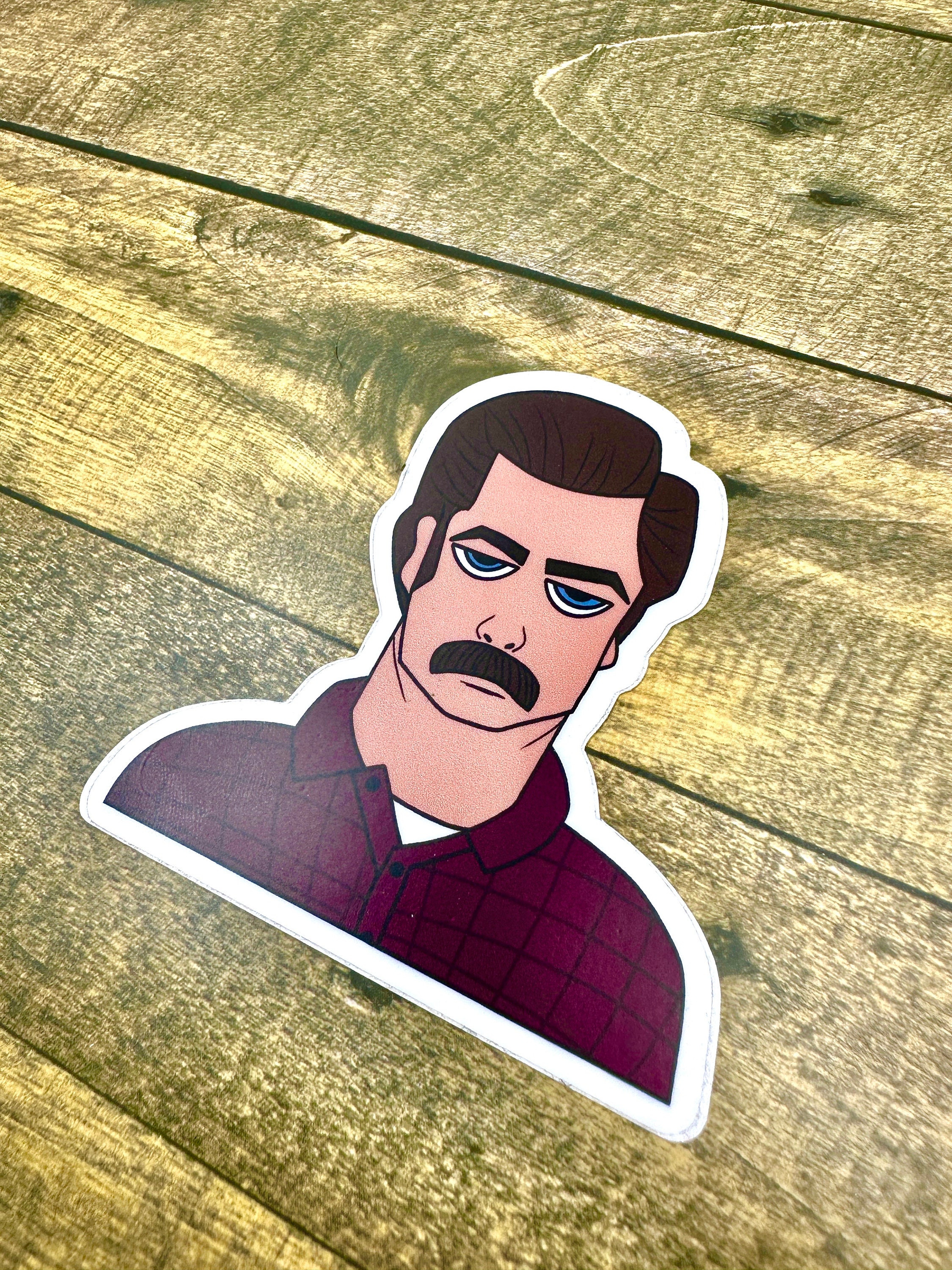 Ron Swanson Waterproof Sticker - Etsy