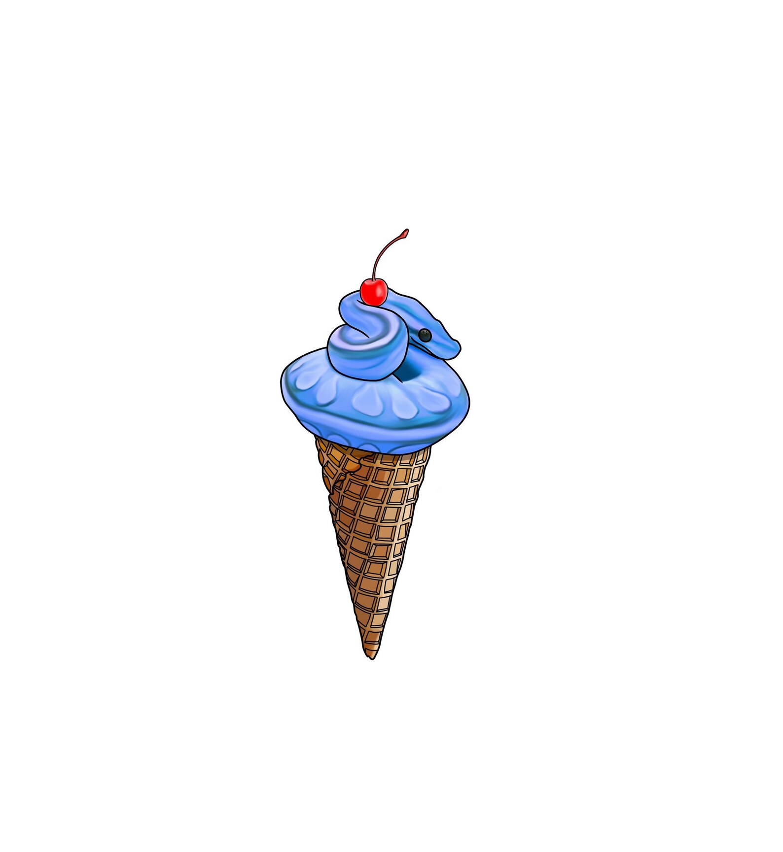 Original Artwork Snake in a Cone | Etsy