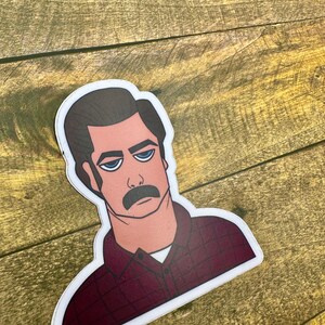 Ron Swanson Waterproof Sticker - Etsy